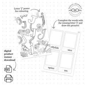 Letter of the Day "j" Worksheet Set | Learning Letters ABC Homeschool ...