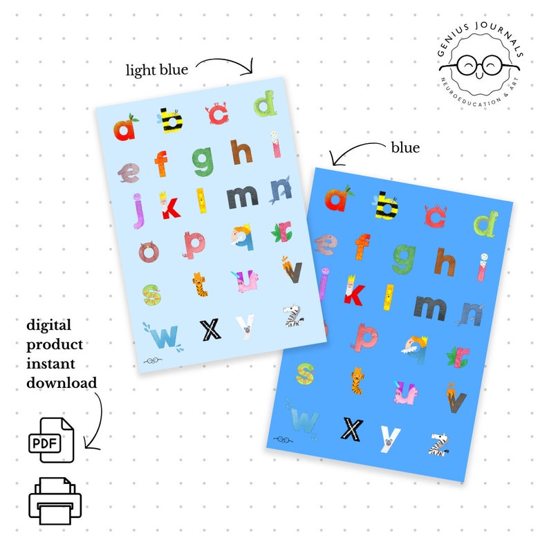 ABC Small Letters Posters for Boys Set of 4 | Letters Homeschooling ...