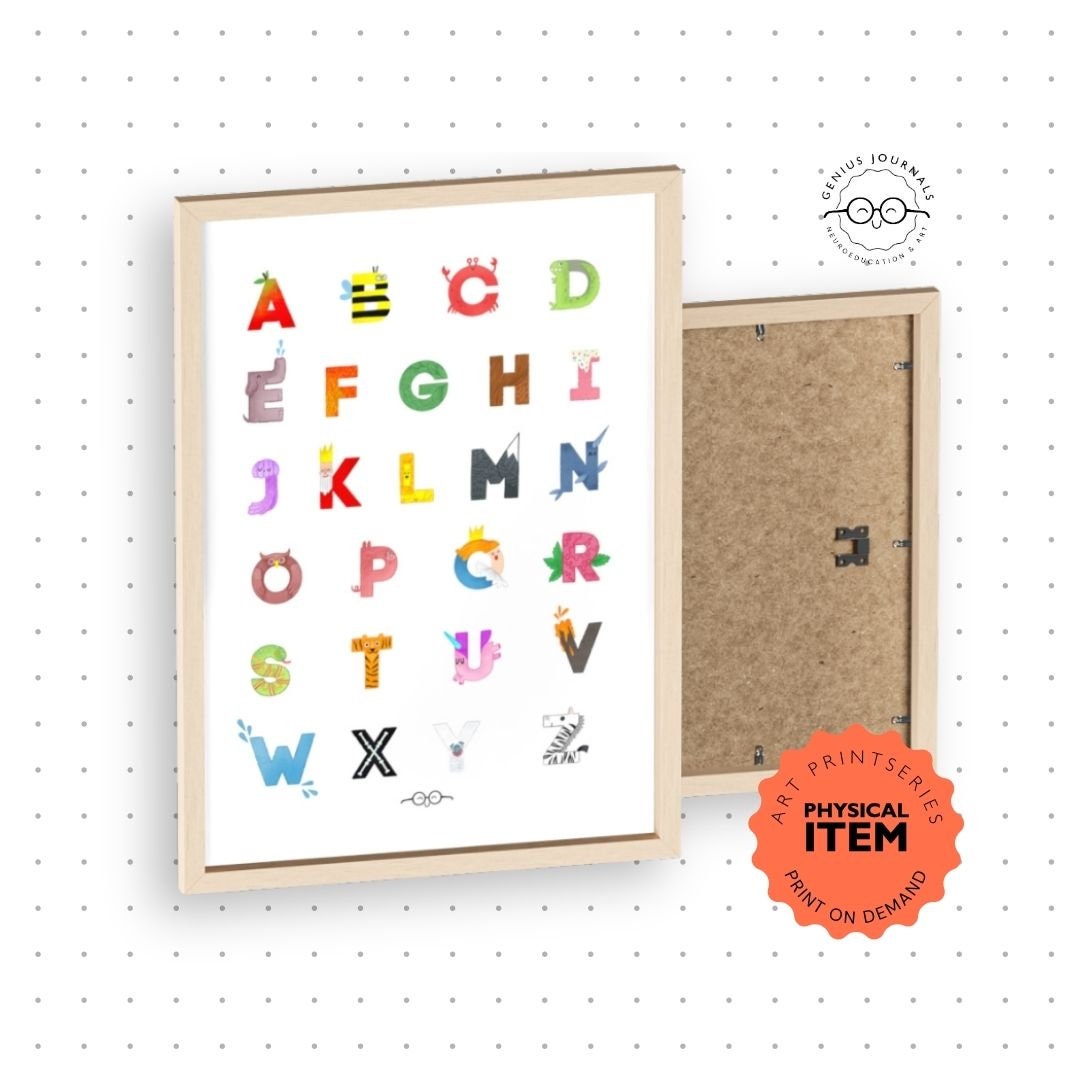 Joyful Alphabet Poster for Kids | Capital Letters Poster With Wooden ...