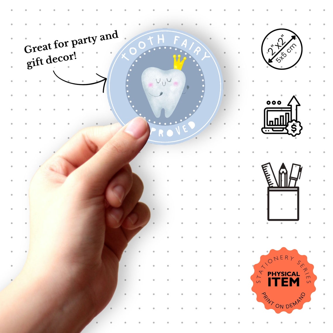 Tooth Fairy Round Stickers, Indoor\outdoor | Tooth Fairy Party Decor ...