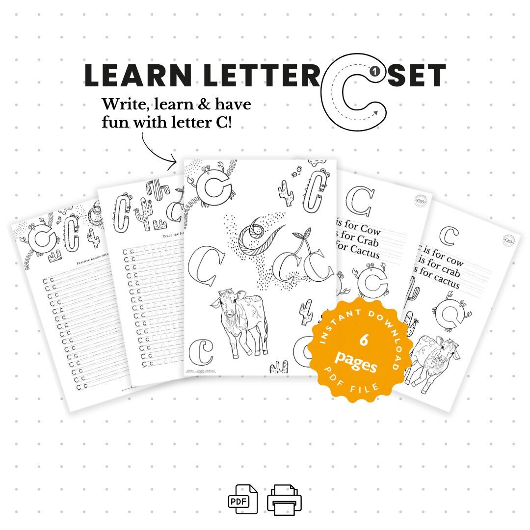 Letter of the Day C Worksheets Preschool Pre-k Alphabet Toddler ...
