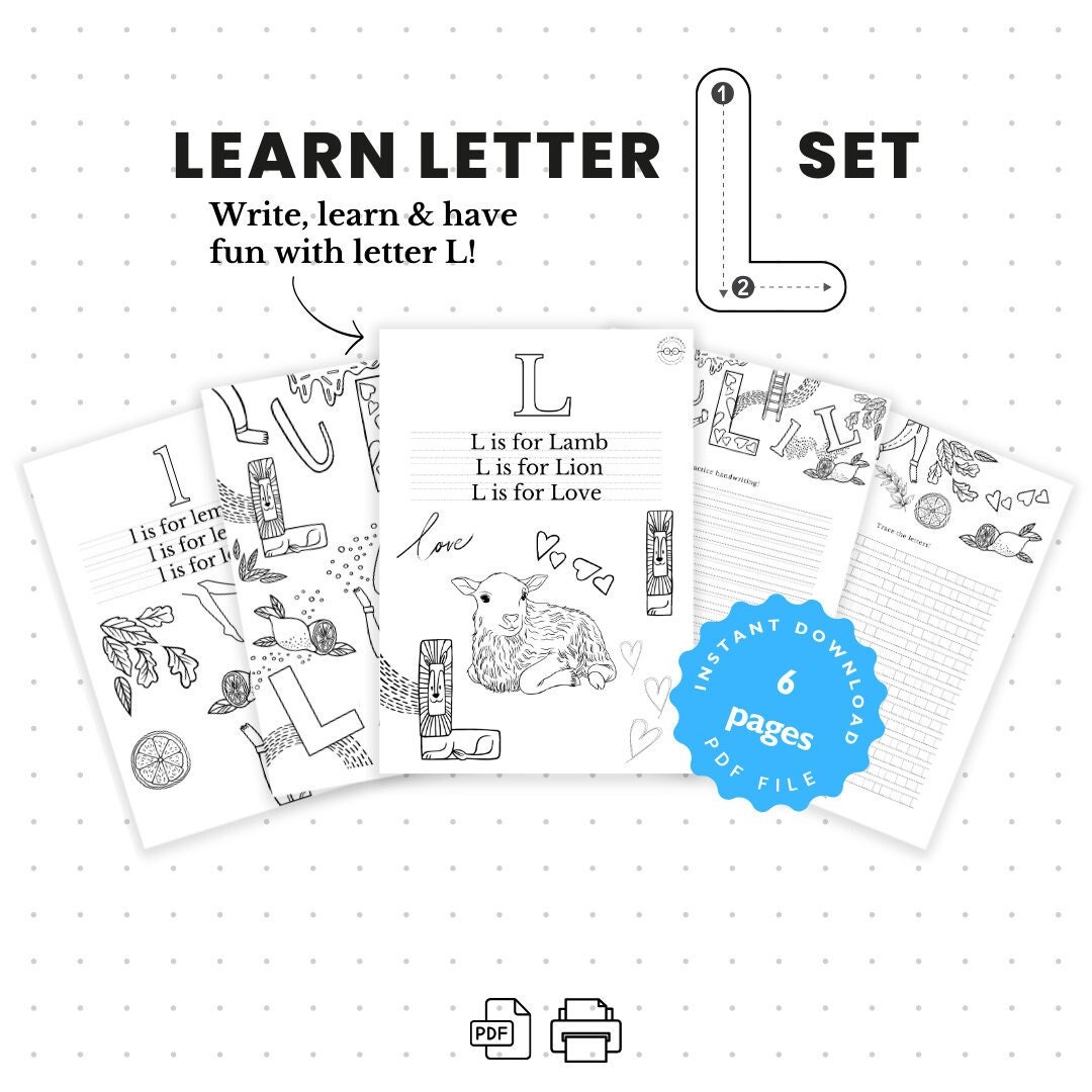 Letter "l" Worksheet Set ABC | Learning Letter of the Day Homeschooling ...