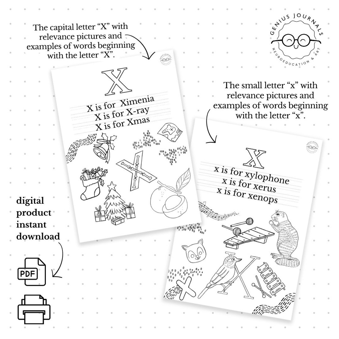 Letter "x" Worksheet Set ABC| Learning Letter of the Day Homeschooling ...