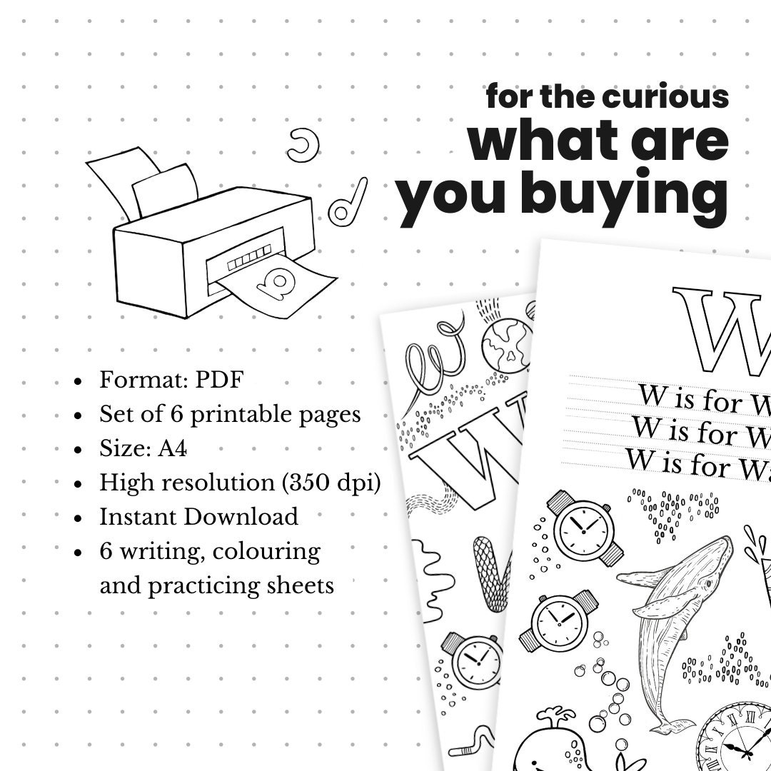 Letter of the Day "w" Worksheet Set | Learning Letters ABC Homeschool ...