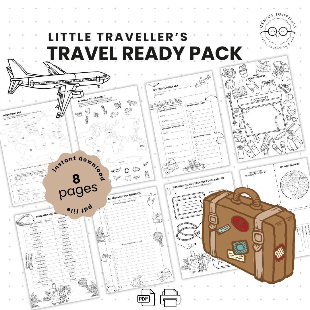 Kids' Travel Activities | Travel Ready Pack | Educational Activity Kit ...