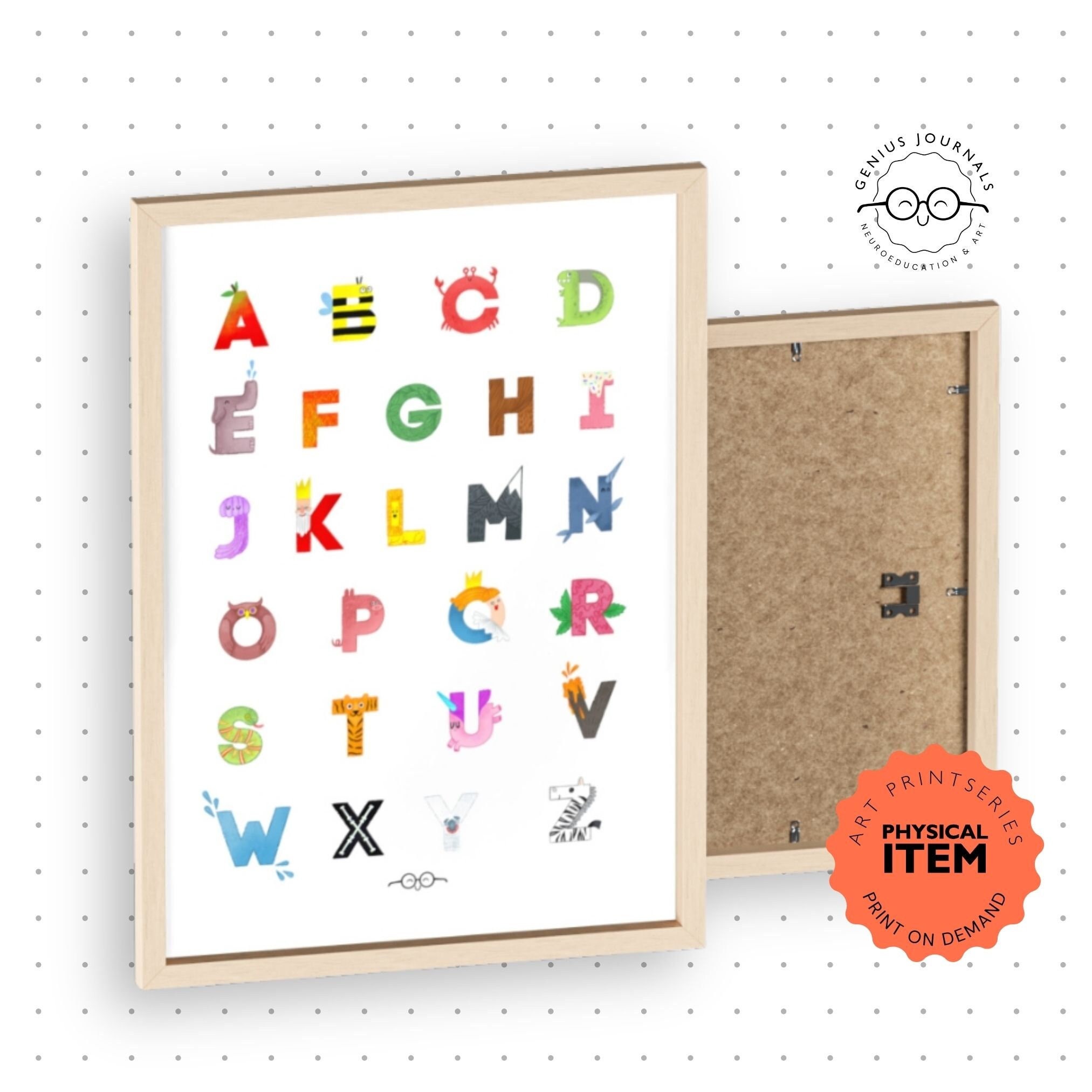 Joyful Alphabet Poster for Kids Capital Letters Poster With Wooden ...