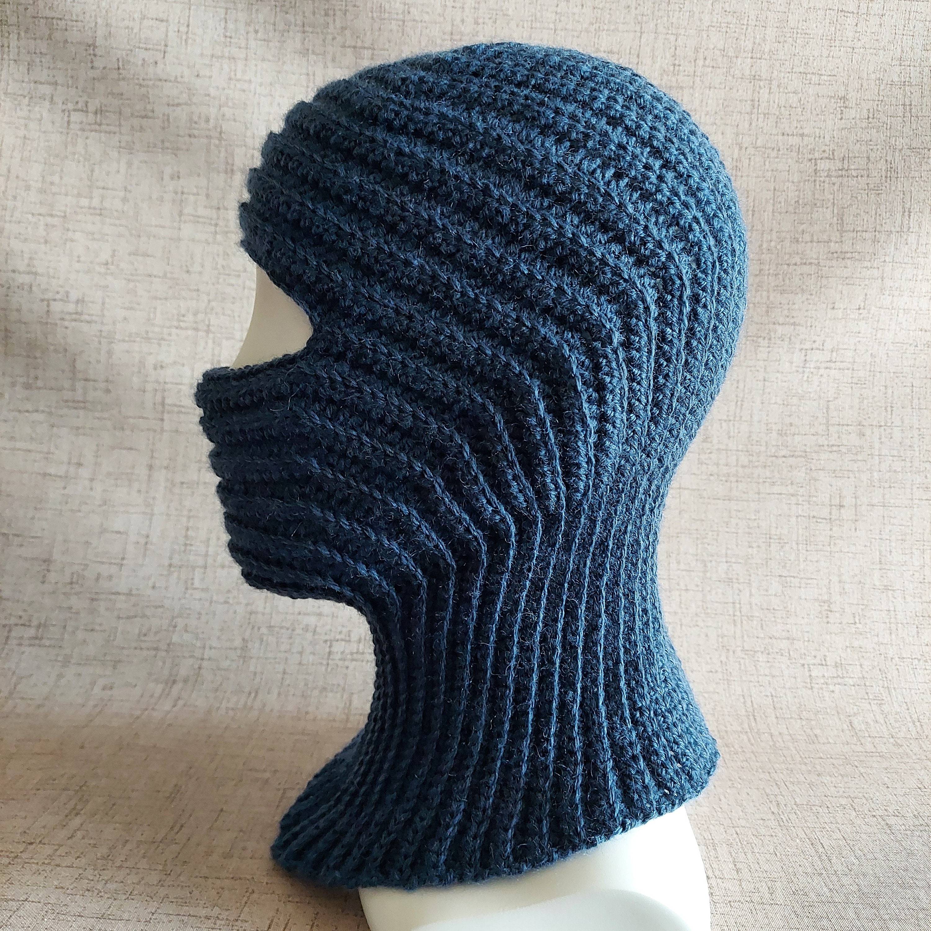 Crochet Balaclava Beanie Hat: Full Face Fitted Head Covering Ski Mask ...