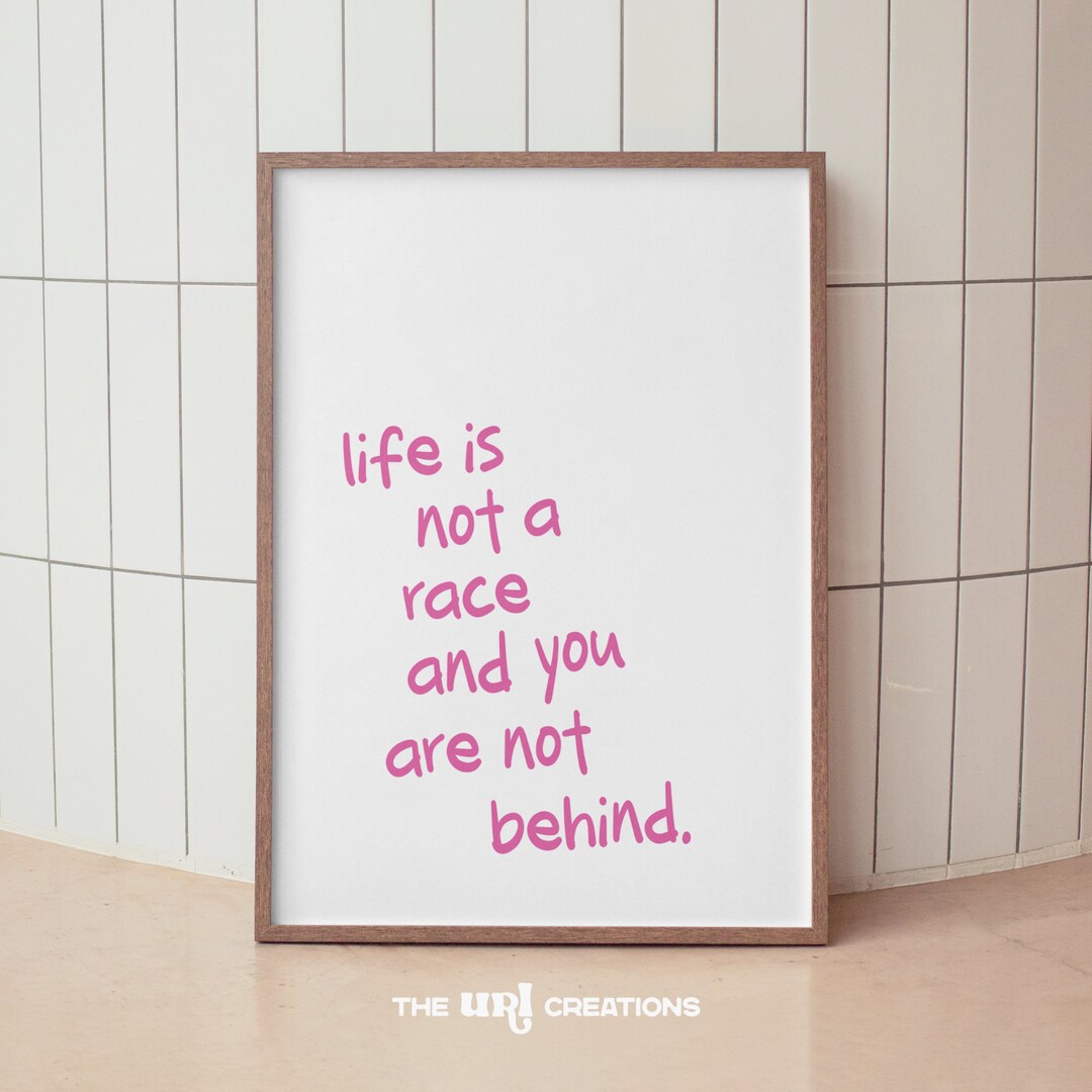 Pink Motivational Wall Art, Minimalist Life Quote Print, Preppy ...