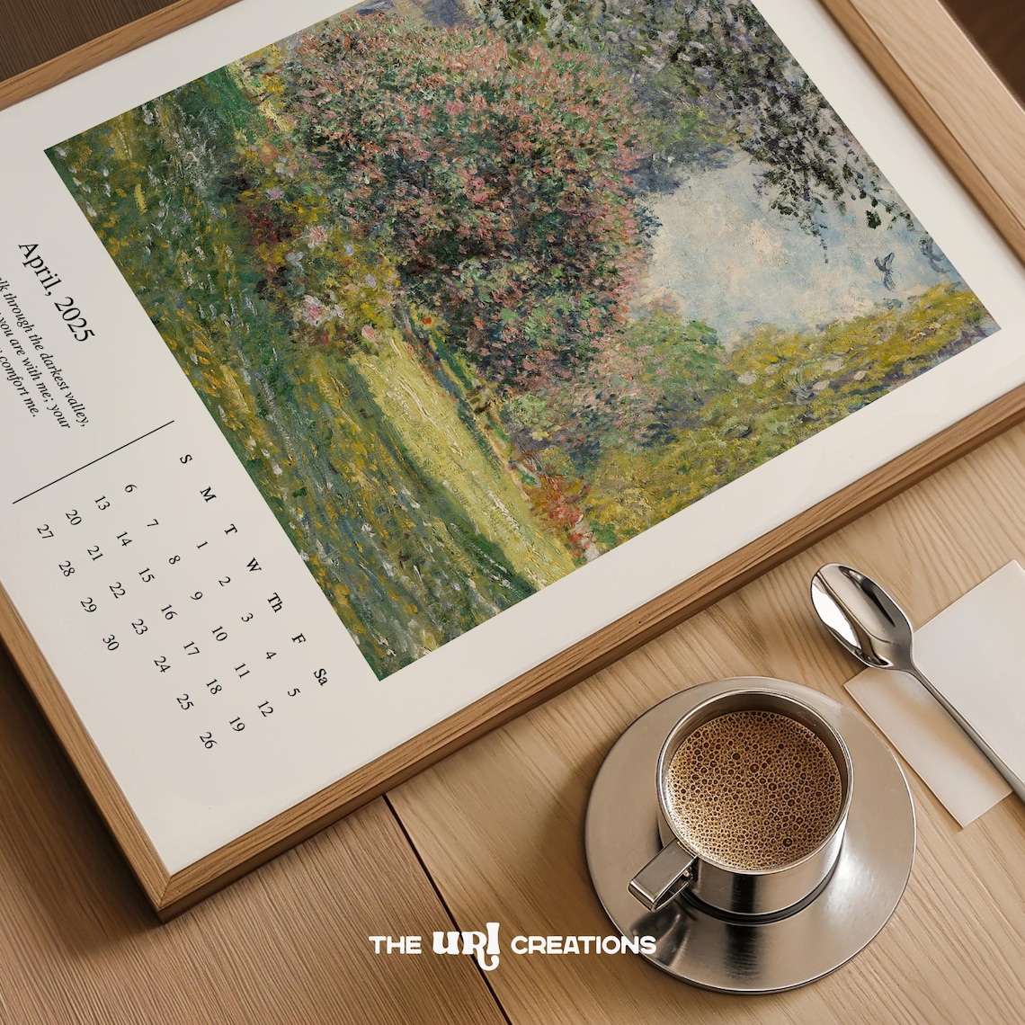 Printable 2025 Calendar With Bible Verse Wall Art, Set of 12 Month ...