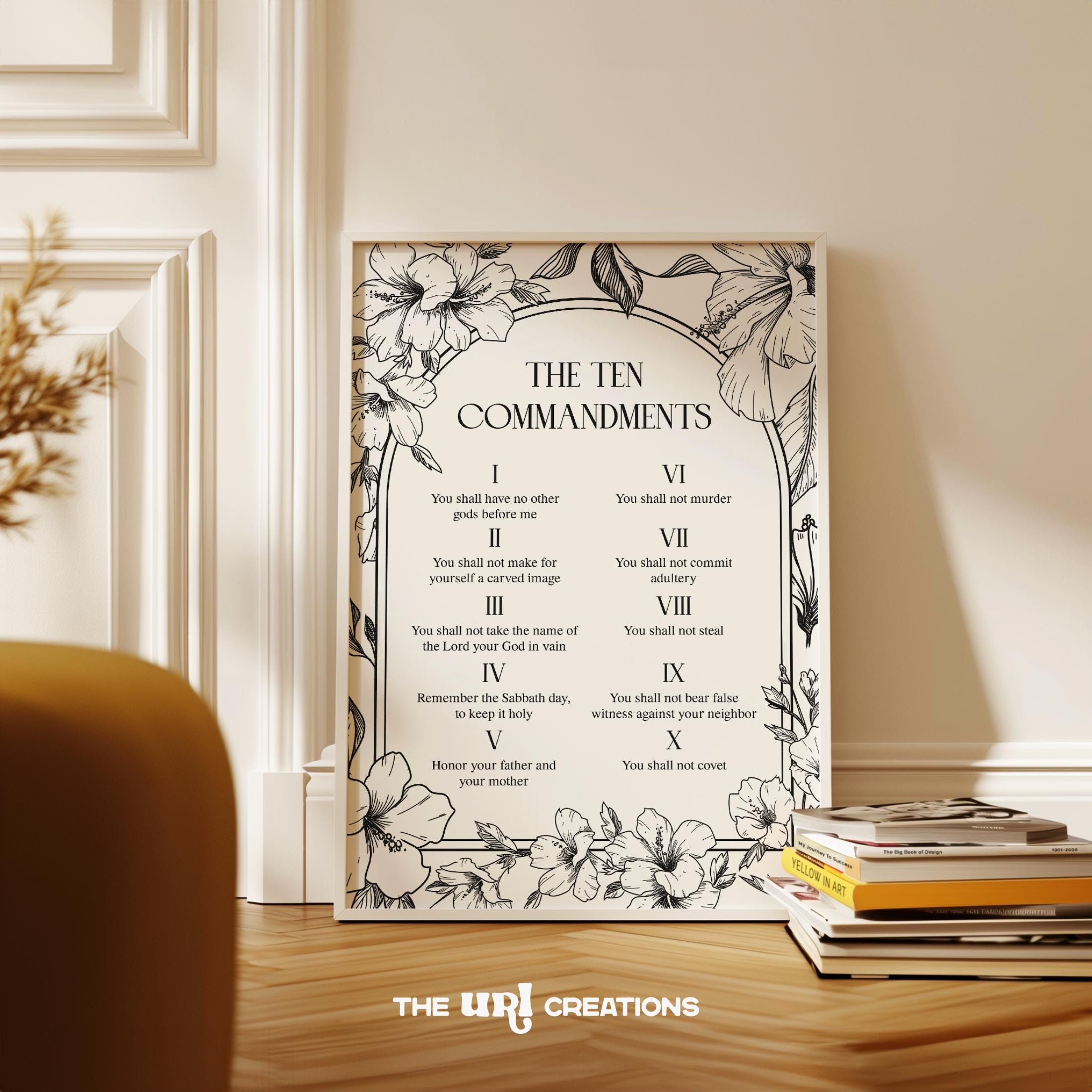 Ten Commandments Wall Art Print, Printable Bible Verse Poster, Modern ...