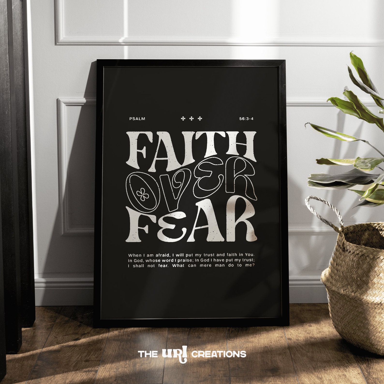 Faith Over Fear Christian Wall Art Printable Bible Verse Poster Digital ...