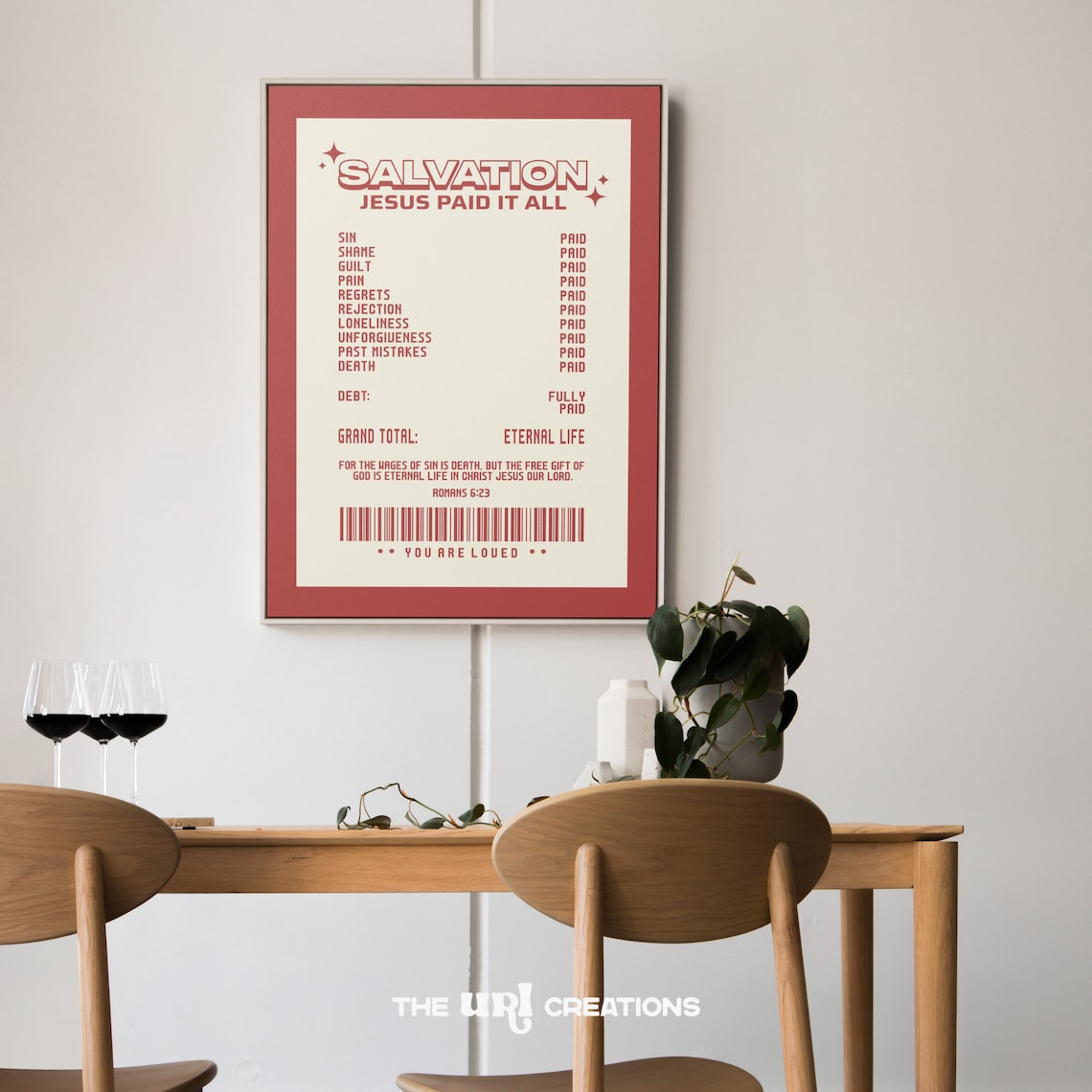 Jesus Art Print, Retro Bible Verse Poster Print, Red Minimalist ...