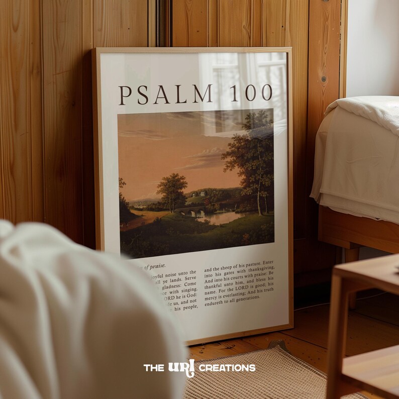 Psalm 100 Bible Verse Wall Art Printable, Autumn Christian Wall Art ...