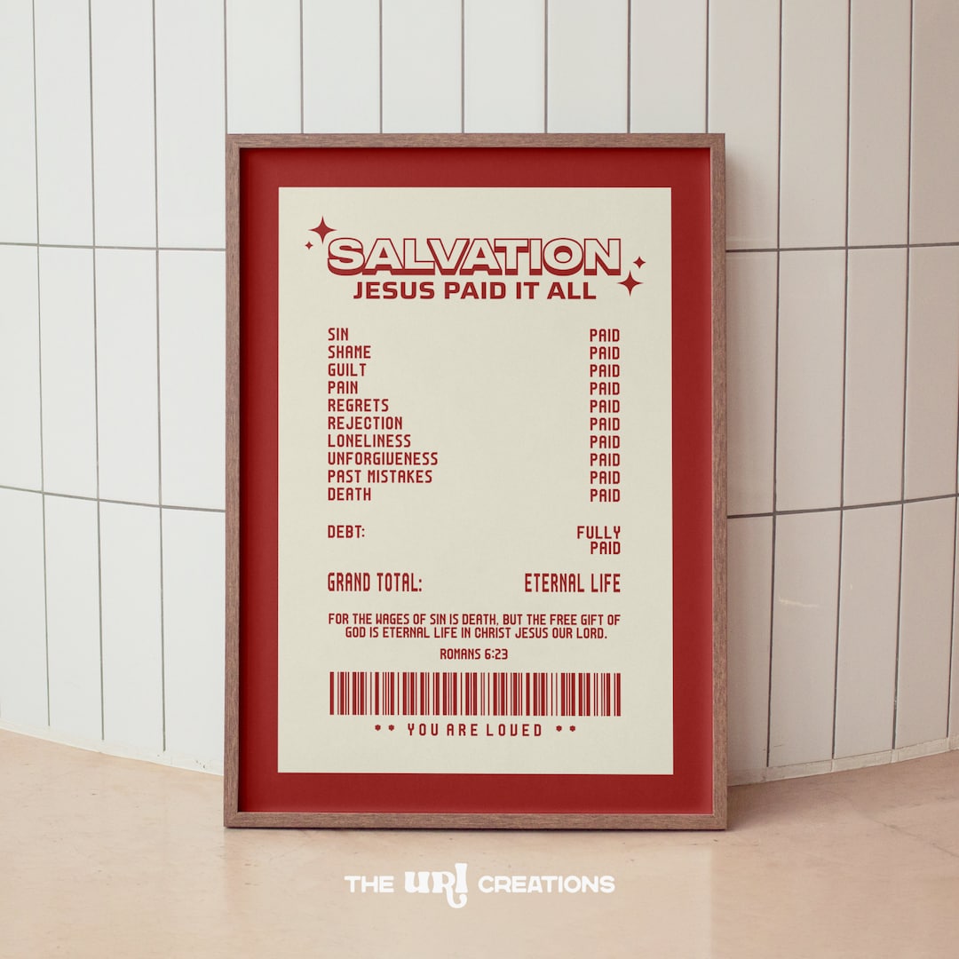 Jesus Art Print, Retro Bible Verse Poster Print, Red Minimalist ...