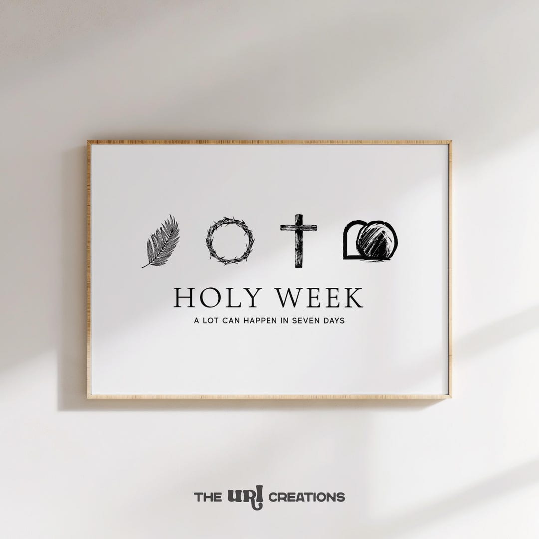 Holy Week Christian Wall Art, Easter Digital Download, Printable Bible ...