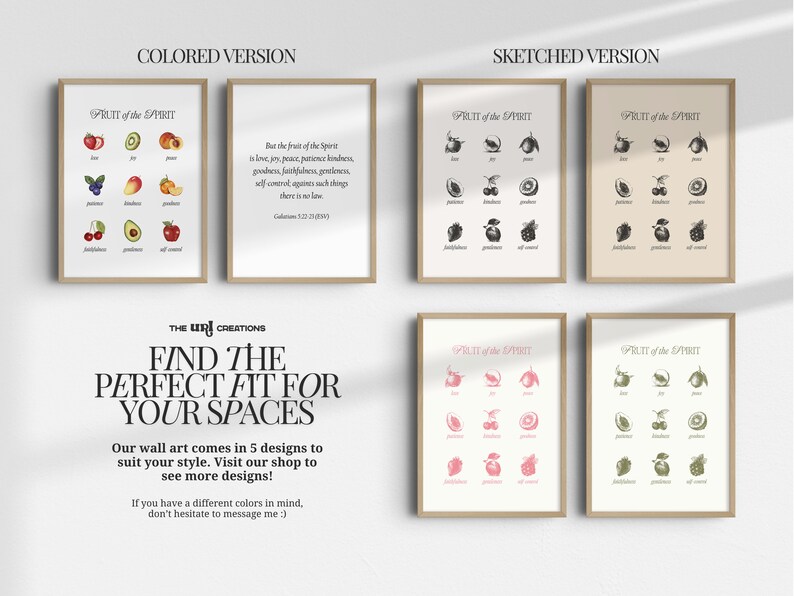 Fruit of the Spirit Wall Art, Modern Christian Art, Minimalist Bible ...