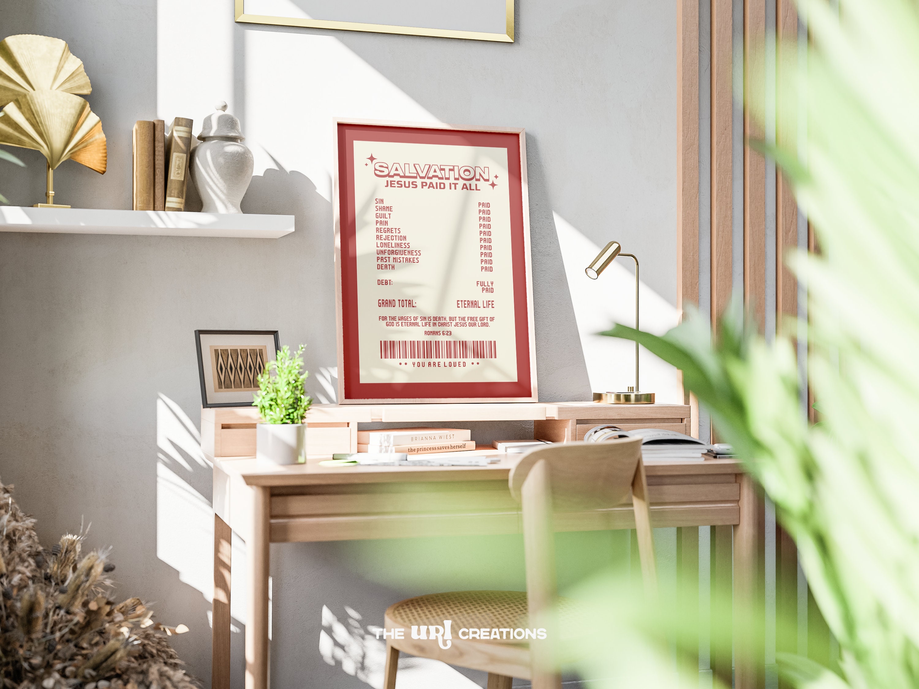 Jesus Art Print, Retro Bible Verse Poster Print, Red Minimalist ...