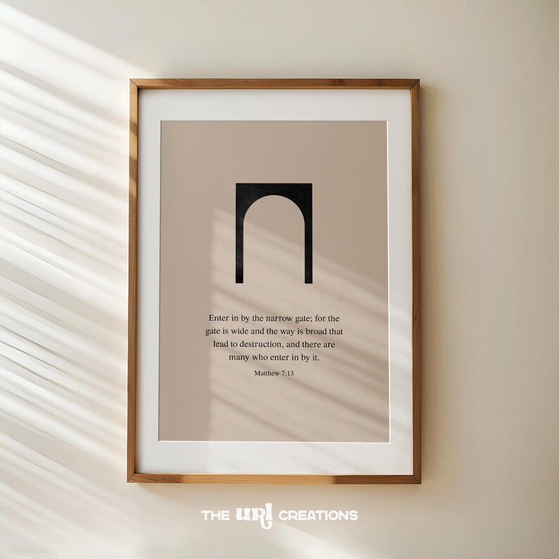 Modern Christian Wall Art Printable Set of 2, Narrow Wide Gate ...