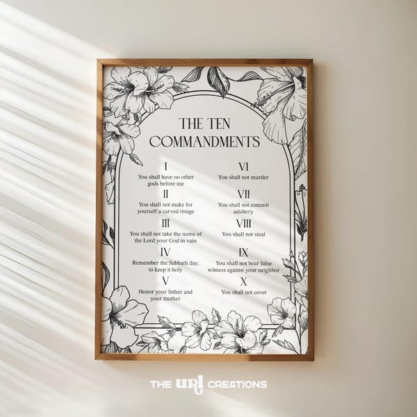 10 Commandments Wall Art - Etsy