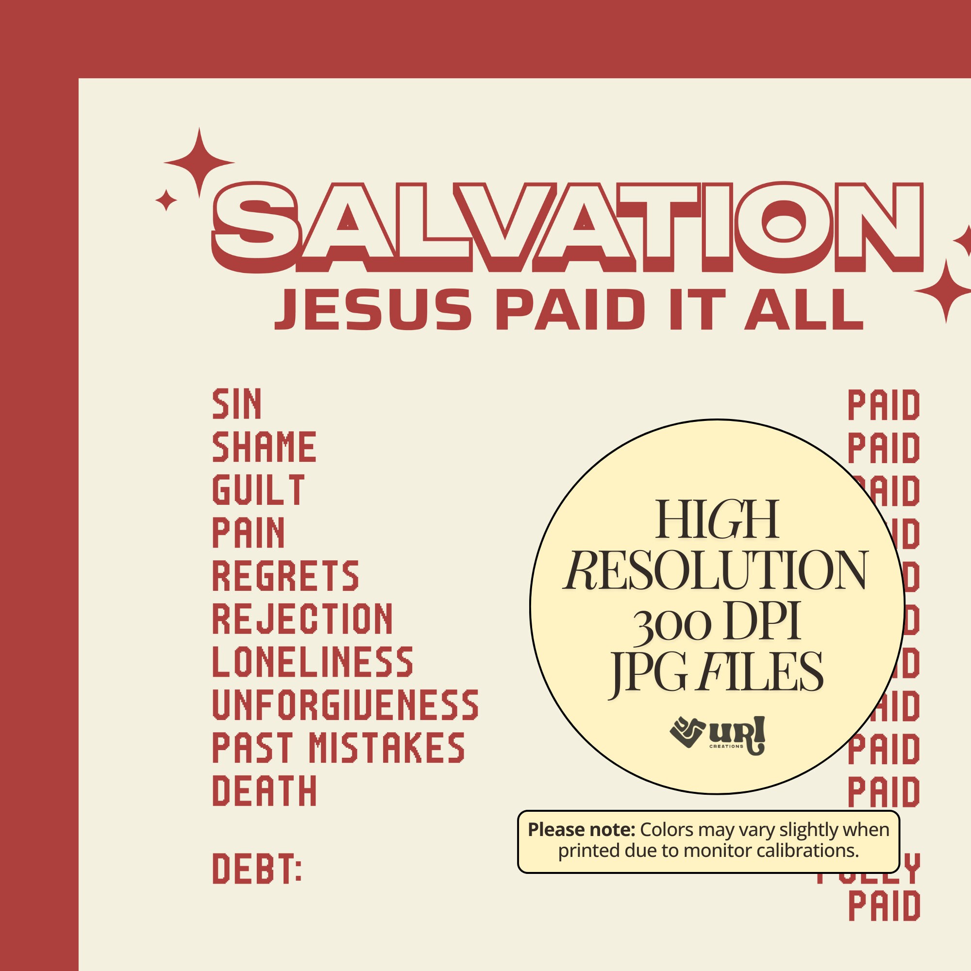 Jesus Art Print, Retro Bible Verse Poster Print, Red Minimalist ...