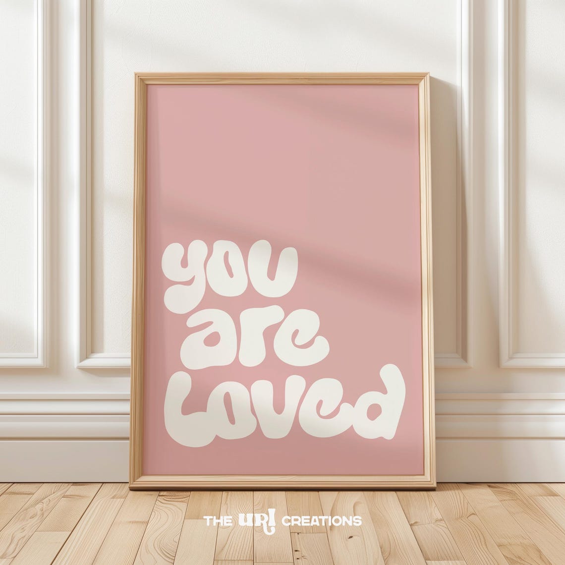 You Are Loved Quote Print, Christian Wall Art Pink, Trendy Affirmation ...