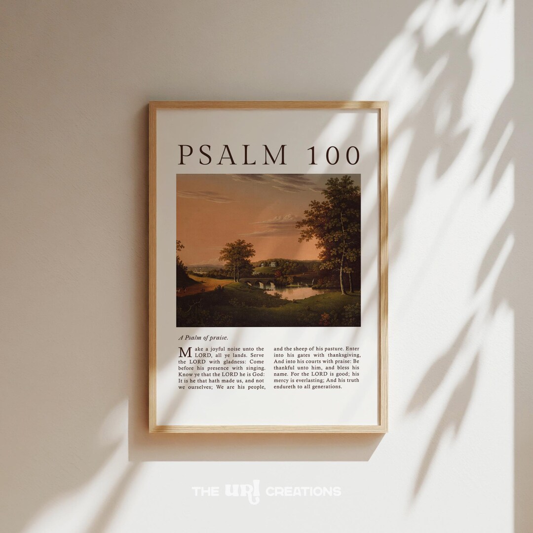 Psalm 100 Bible Verse Wall Art Printable, Autumn Christian Wall Art ...