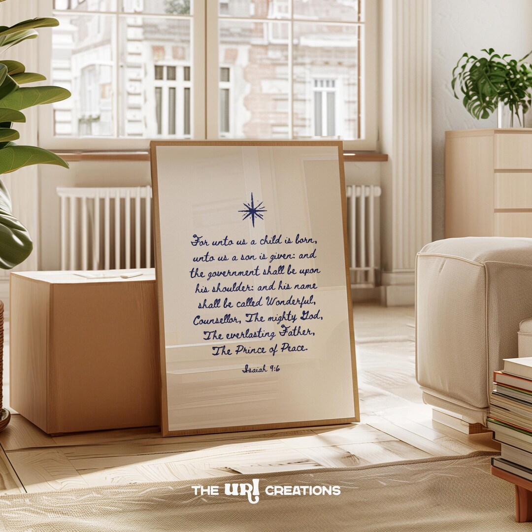 Minimalist Christmas Bible Verse Poster, Modern Christian Wall Art, for ...