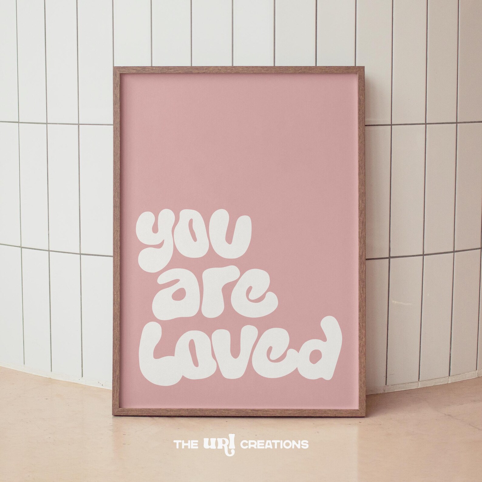 You Are Loved Quote Print, Christian Wall Art Pink, Trendy Affirmation ...