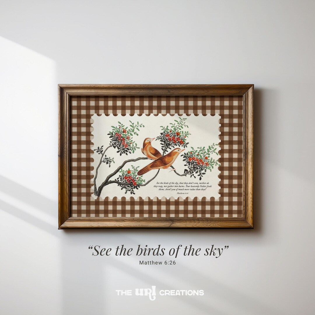 Horizontal Rustic Christian Wall Art, Vintage Scripture Art Print ...
