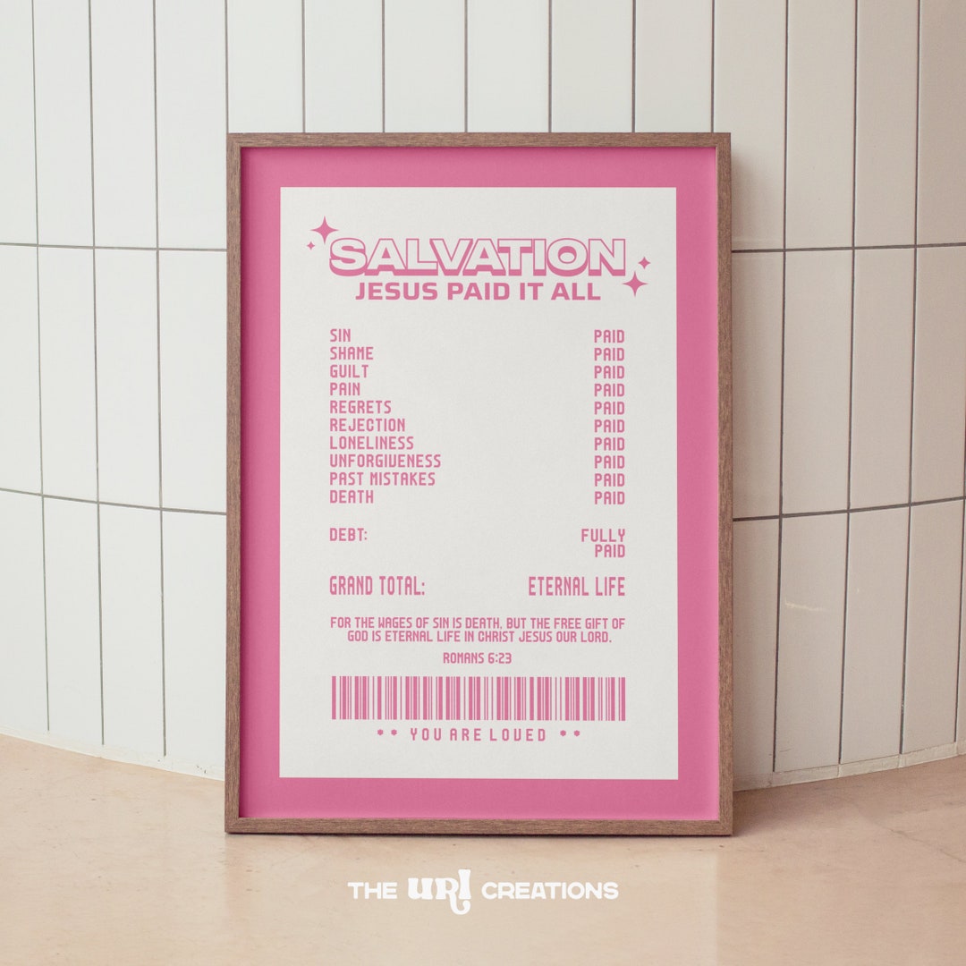 Preppy Christian Wall Art Pink, Retro Bible Verse Poster, Jesus Art ...