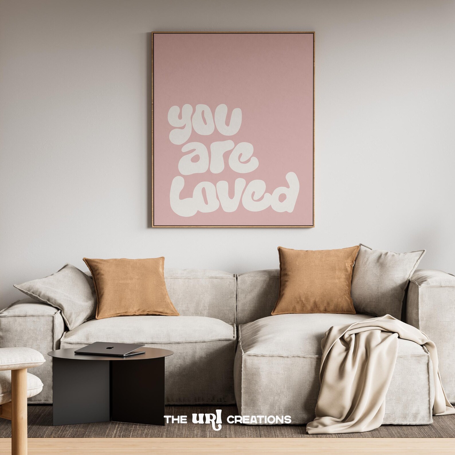 You Are Loved Quote Print, Christian Wall Art Pink, Trendy Affirmation ...