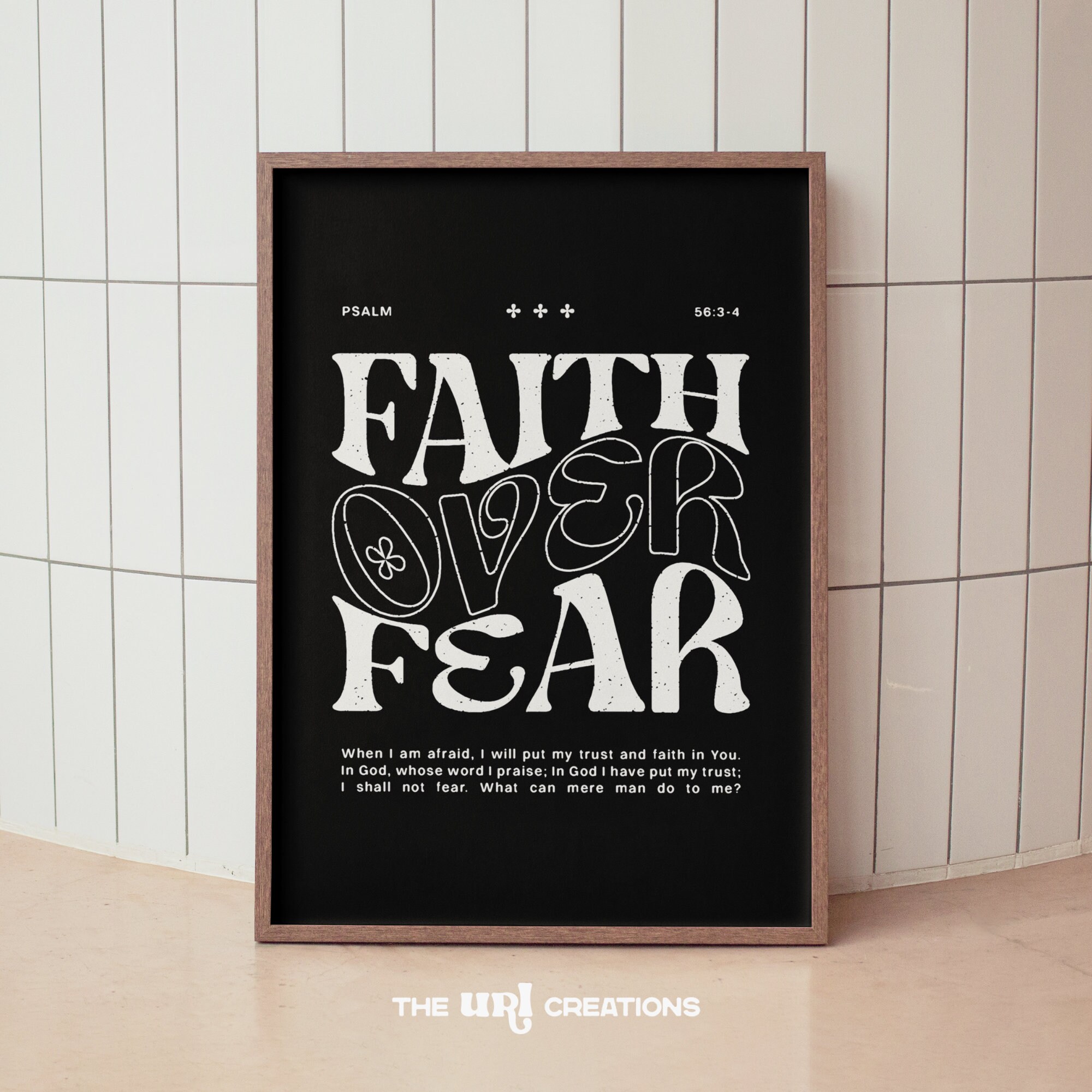 Faith Over Fear Christian Wall Art Printable Bible Verse Poster Digital ...