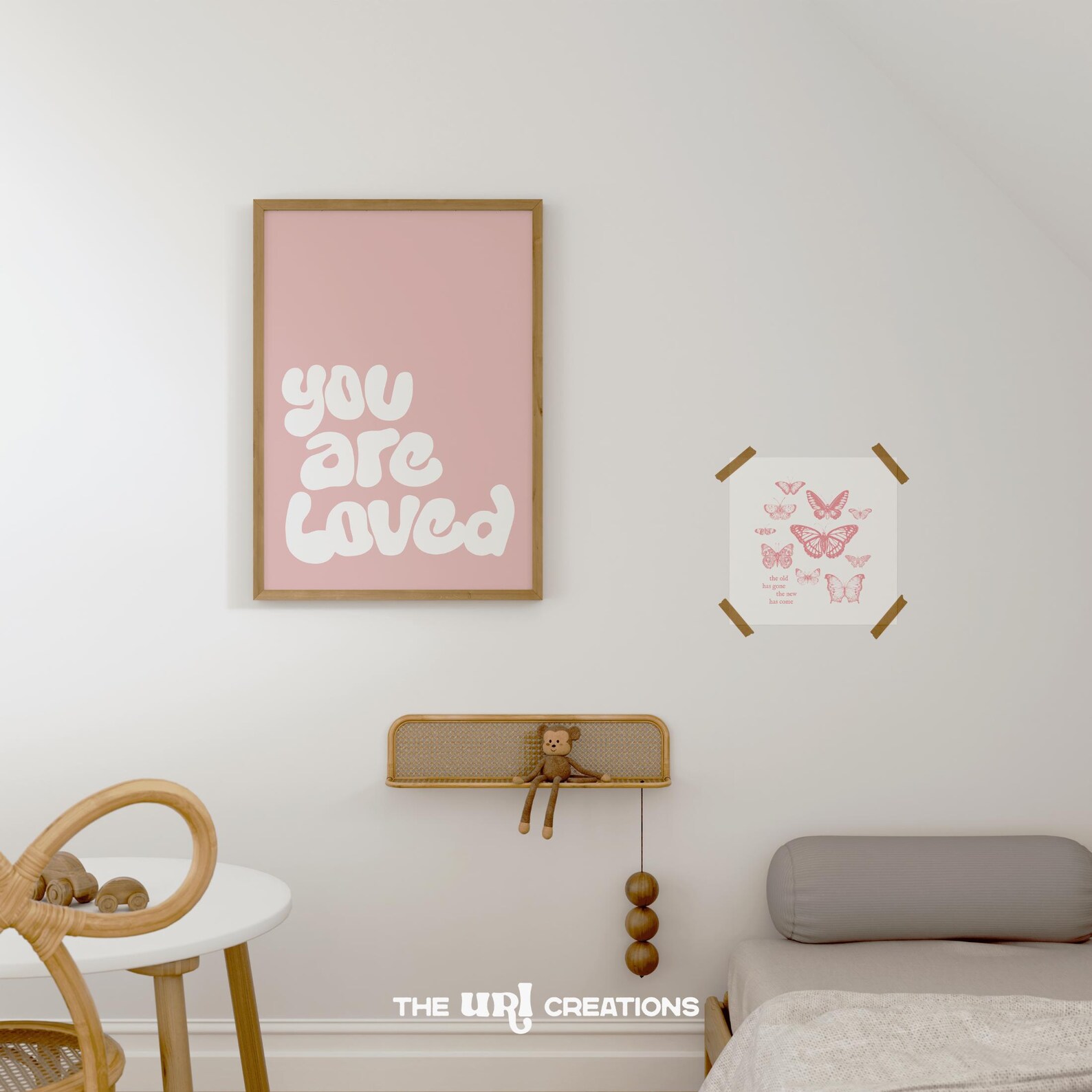 You Are Loved Quote Print, Christian Wall Art Pink, Trendy Affirmation ...