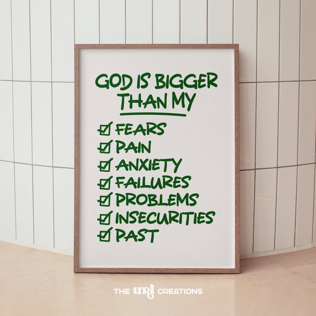 Modern Christian Art Green, Bible Verse Printable, Motivational Quote ...