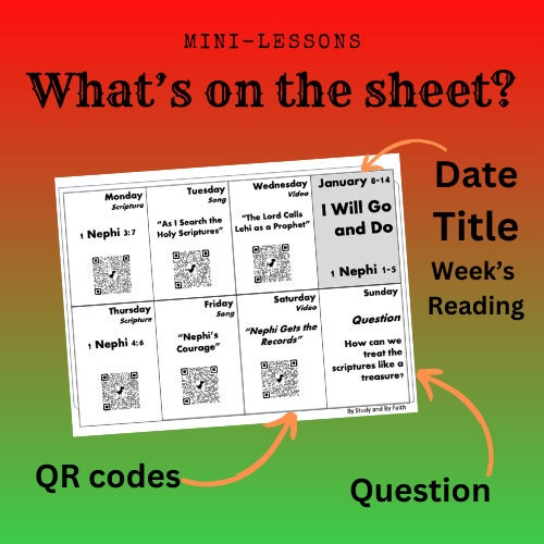 Come, Follow Me December 2024 Weekly Activity Chart - Etsy