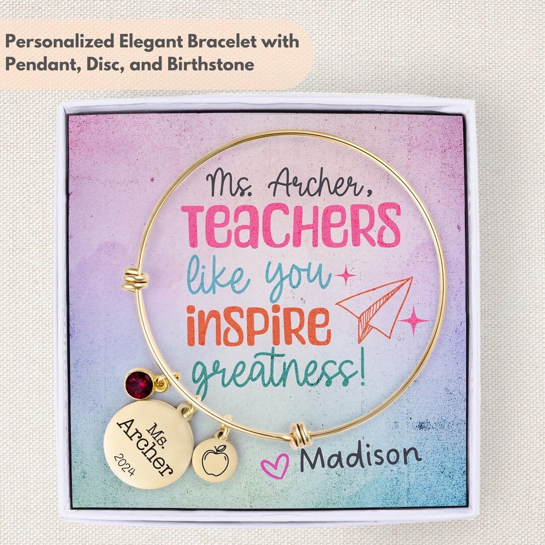 Teacher Bracelet Gift, End of School Year Gift for Teacher From Student ...