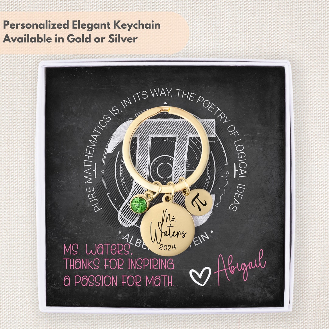 Math Teacher Keychain Gift, Pi Key Chain, Math Teacher Gift ...
