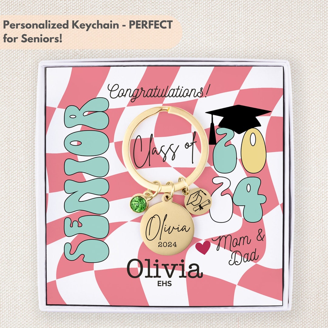 Personalized Graduation Keychain Gift, Custom High School Senior Class ...