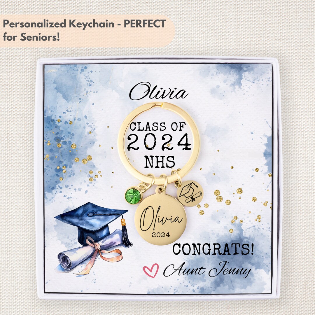 Personalized Graduation Keychain Gift for College Seniors, Graduation ...