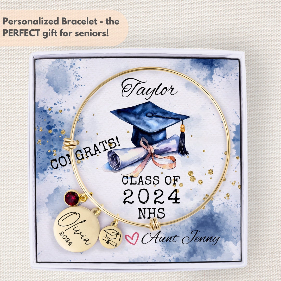 Personalized Graduation Bracelet Gift, Graduation Jewelry Gift for ...
