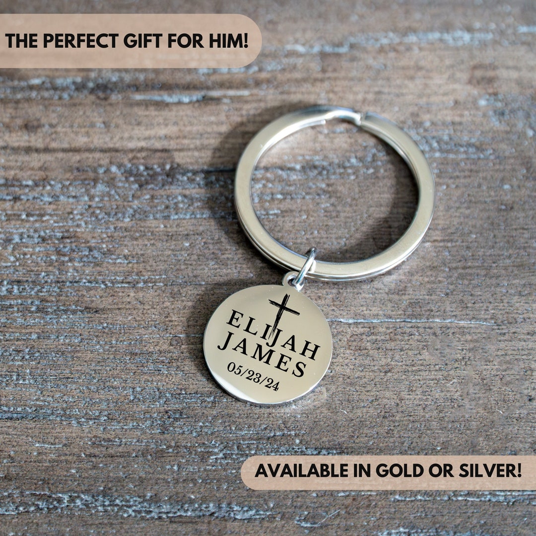 Personalized Baptism Gift for Boy, Baptism Keychain, Custom Baptism ...