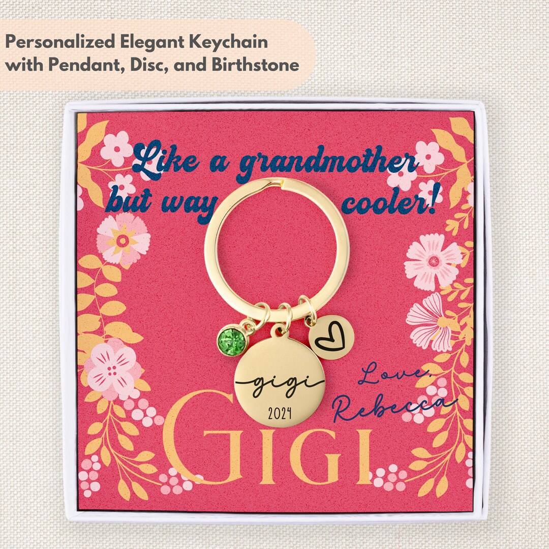 Personalized Gigi Keychain - Custom Gigi Grandmother Gift, Engraved ...