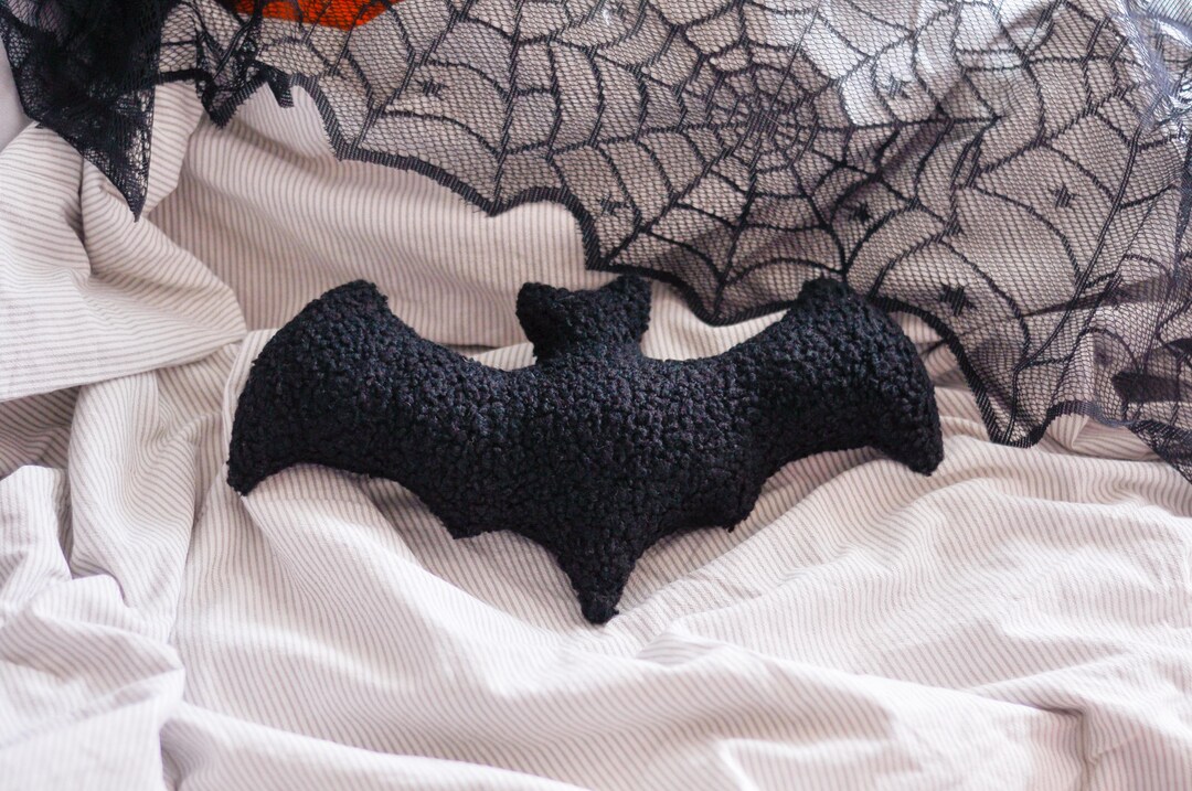 Black Bat Pillow - Halloween Decor | Cozy Gothic Home Decor | Halloween ...