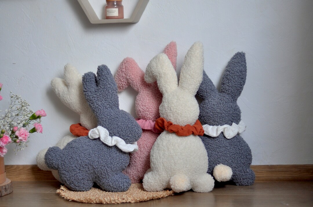 Rabbit and Bunny Pillows Rabbit Bunny Plush Cushion Spring Decor Rabbit ...