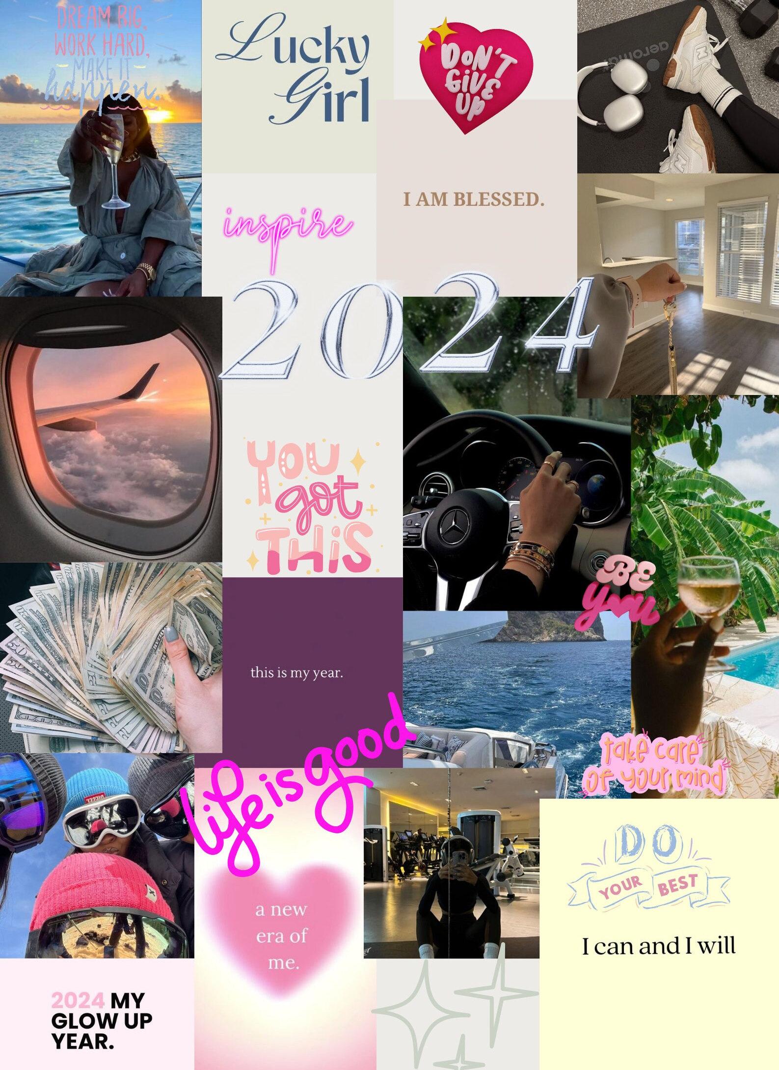 That Girl Digital Vision Board 2024 - Manifest Your Dreams, Canva ...