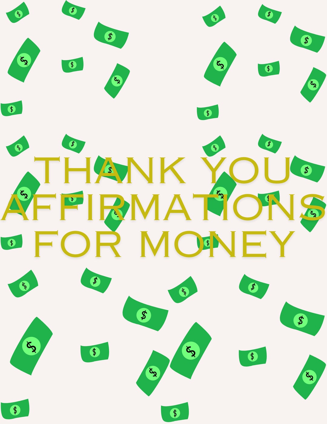 Digital Money Affirmation Sheet Printable Financial Abundance ...