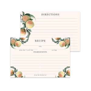 Peaches Recipe Card | Family Recipe Cards | Keepsake Recipe Cards ...