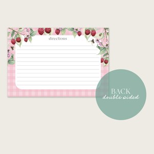 Pack of 4x6 Recipe Cards Fruit Watercolor Raspberries Art Flowers Honey ...