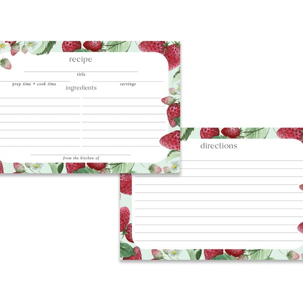 Cute Recipe Cards - Etsy