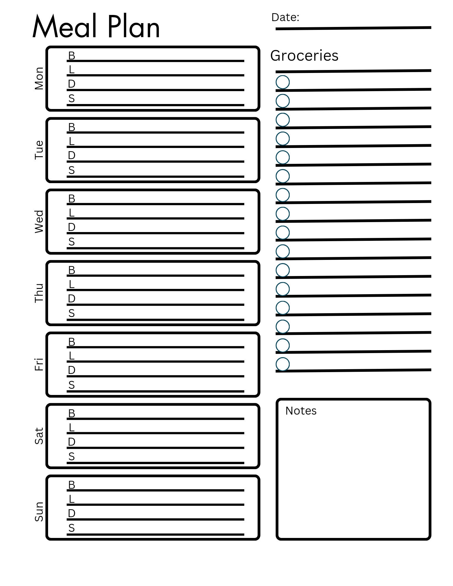 Ultimate Meal Prep Planner + Grocery List Bundle - Printable + Fillable ...